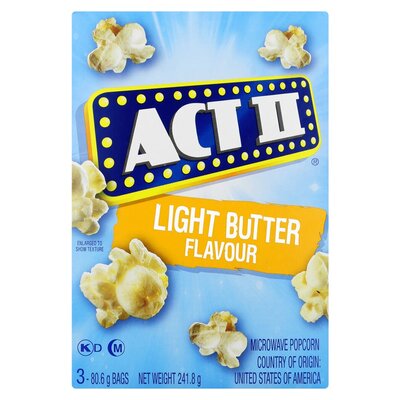 Act II Microwave Popcorn Light Butter 81g x 3ea | PnP