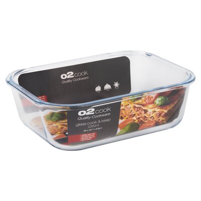 O2 Cook Glass Cook & Keep Rectangular Container 2260ml | PnP