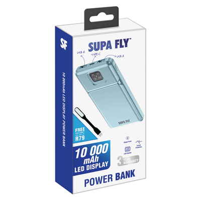 Supa Fly Blue Power Bank 10000MAH | PnP