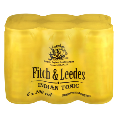 Fitch & Leedes Indian Tonic Can 200ml x 6 | PnP