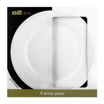 O2 Dine Swirl Porcelain Dinner Plates 26cm | PnP