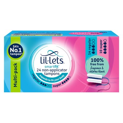 Lil-lets Non-Applicator Tampons Multi- Pack 24s | PnP