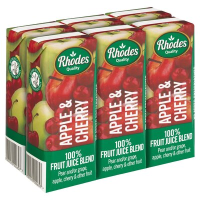 Rhodes 100% Apple & Cranberry Fruit Juice 6 x 200ml | PnP