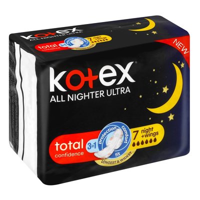 Kotex All Nighter Ultra Thin Pads With Wings 7 Pack | PnP