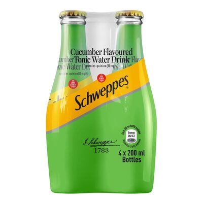 SCHWEPPES TONIC WATER CUCUMBER 200ML x 4 | PnP