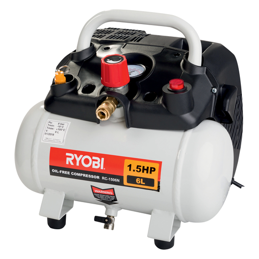 Ryobi Compressor 6L 1.5HP Portable Oil-Less | PnP