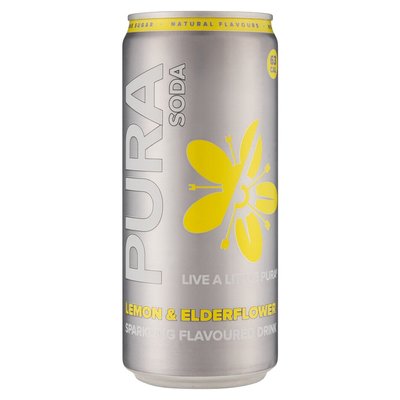 Pura Soda Lemon & Elderflower Flavoured Sparkling Drink 300ml | PnP