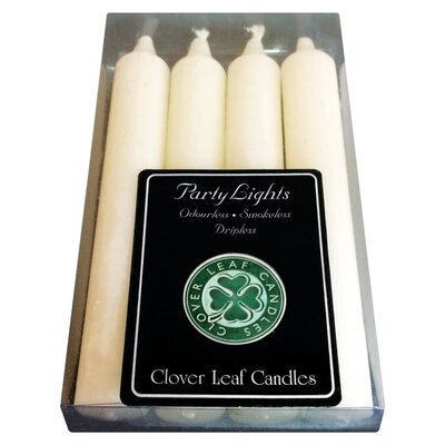 Clover Leaf White Dinner Candles 10 Pack | PnP