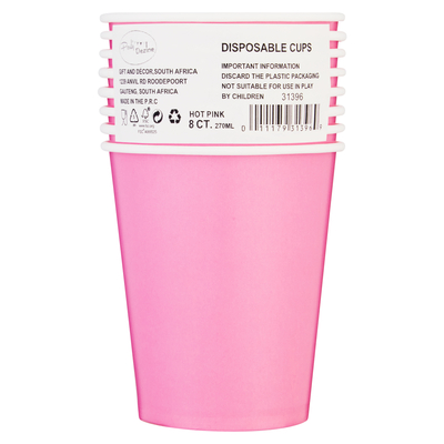 Hot Pink Cups 8 Pack | PnP