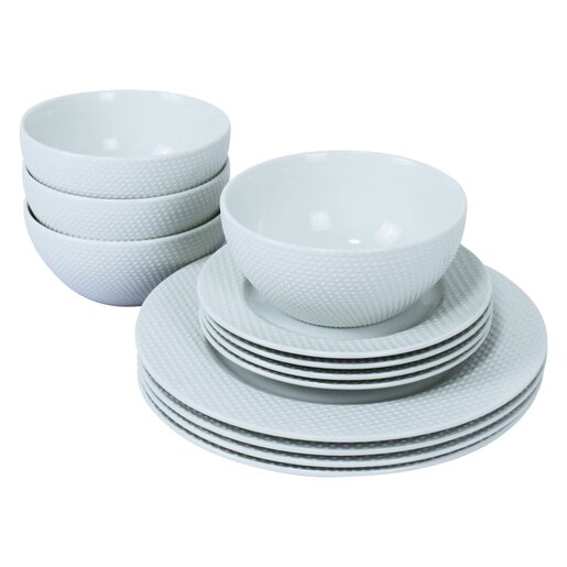 Home Embossed Dinner Set 12 Pieces | PnP