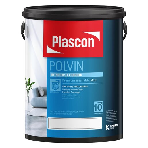 Plascon Polvin Interior & Exterior Premium Washable Matt Ponte Plaster Paint 5L | PnP