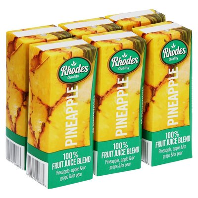 Rhodes 100% Fruit Juice Blend Pineapple 200ml x 6 | PnP