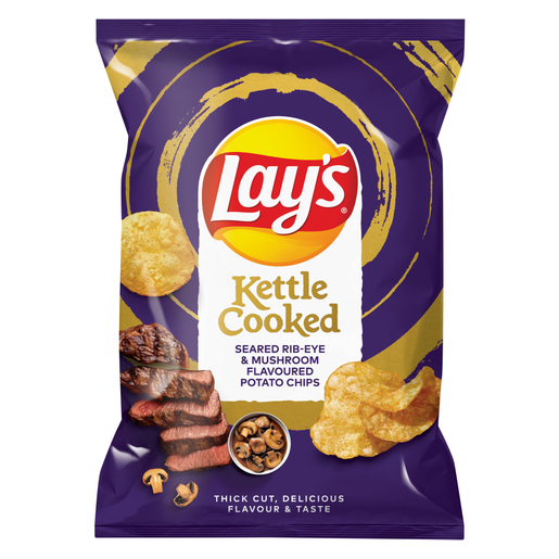 Lay's Seared Rib-Eye & Mushroom Kettle Cooked Potato Chips 120g | PnP