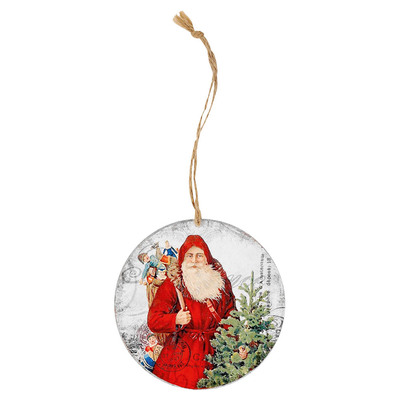 G&D 10CM SANTA METAL ROUND DEC | PnP