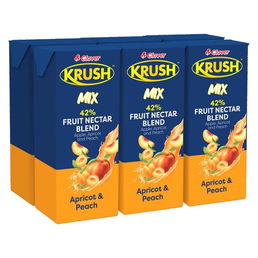 Krush UHT Apricot & Peach Fruit Juice Blend 6 x 200ml | PnP