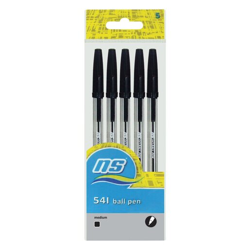 Ns Ball Pens Black 5 Pack | PnP