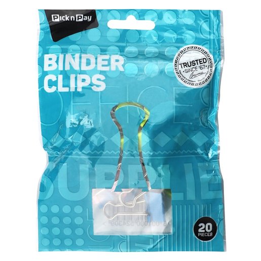 PnP Binder Clips in Bag 20 Piece | PnP