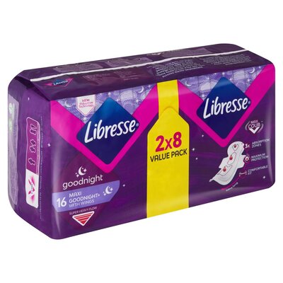 Libresse Goodnight Maxi Pads 16 Pack | PnP