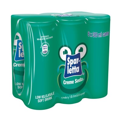 Sparletta Creme Soda Low Kilojoule Soft Drink 6 x 300ml | PnP