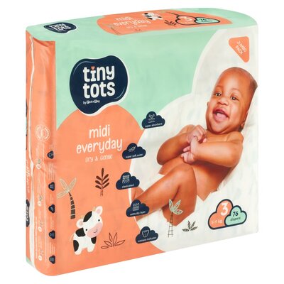 PnP Tiny Tots Midi Size 3, 76 Nappies | PnP