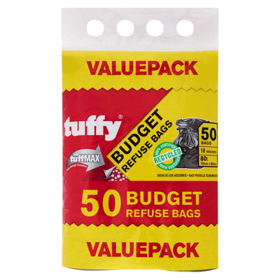 Tuffy Budget Black Refuse Bag 50 Pack | PnP