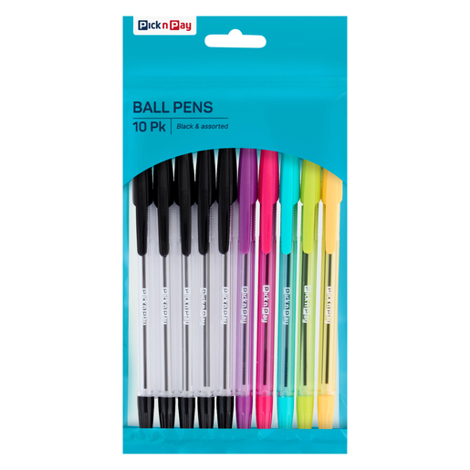 PnP Black & Assorted Ball Pens 10 Pack | Smart Price Specials | PnP Home