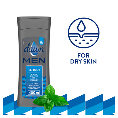 Dawn Men Refresh Cooling Body Lotion for All Skin Types 400ml | PnP