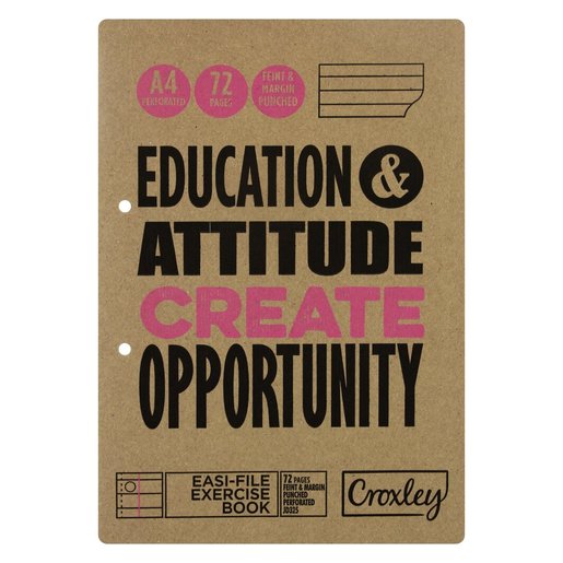 Croxley A4 72 Page Easy File Exercise Book | PnP