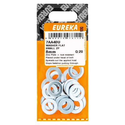 Eureka Flat Small Washer Zinc Plated 8mm 20 Pack | PnP
