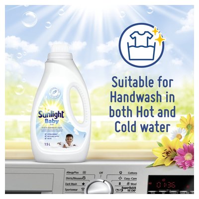 Sunlight Gentle Baby Auto & Hand Washing Liquid Detergent 1.5L | Smart ...