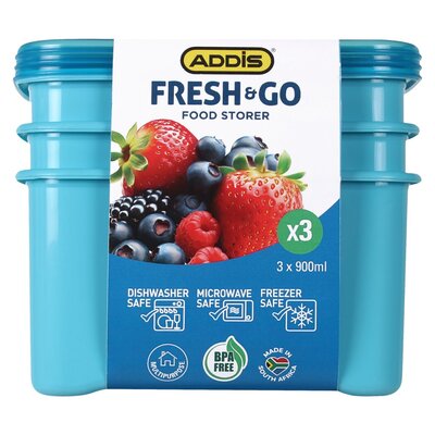Addis Fresh & Go Food Storer Containers 3 x 900ml | PnP