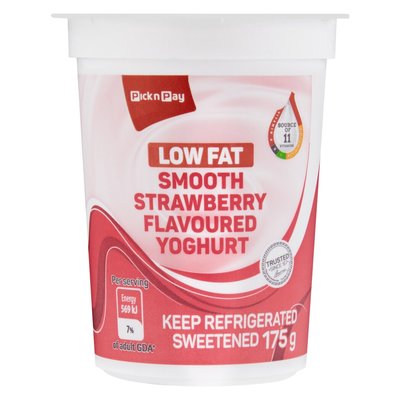PnP Low Fat Smooth Strawberry Yoghurt x 6 | PnP