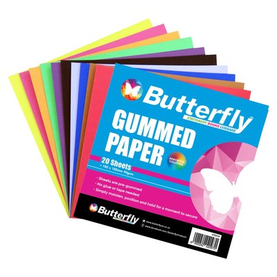 Butterfly Gummed Paper 150 x 150mm 20 Pack | PnP