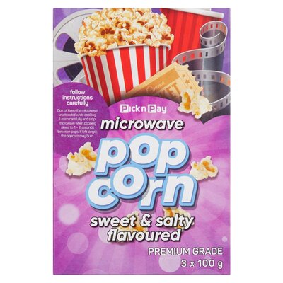 PnP Sweet & Salty Flavoured Mircowave Popcorn 3 x 100g | PnP