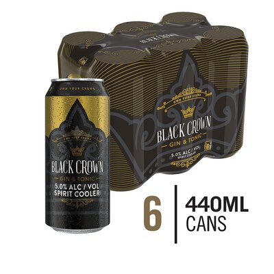 Black Crown Gin & Tonic Can 6 x 440ml | PnP