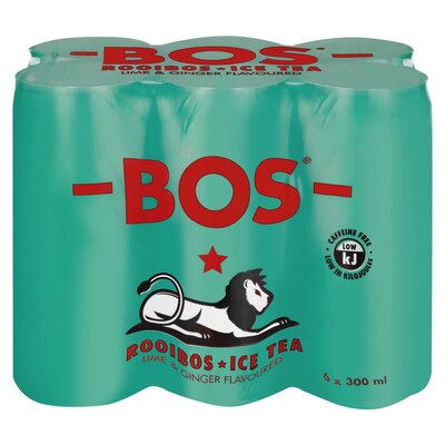 Bos Lime & Ginger Rooibos Ice Tea 6 x 300ml | PnP