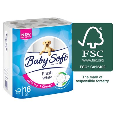 Baby Soft White 2 Ply Toilet Paper 18 Pack | PnP