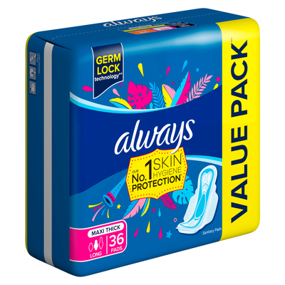 Always Maxi Thick Long Sanitary Pads 36 Pack | PnP