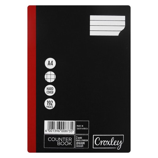 Croxley A4 192 Page Counter Book Quad & Margin | PnP