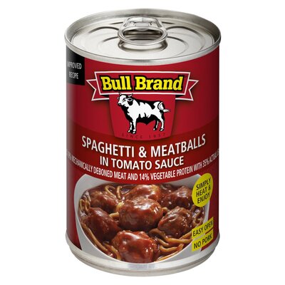 Bull Brand Spaghetti & Meatballs In Tomato Sauce 400g | PnP