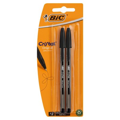 Bic Cristal Ultra Fine Ball Pen 2Up Black | PnP