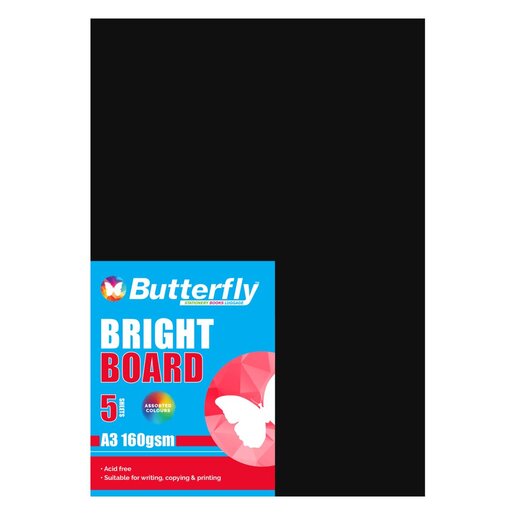 Butterfly A3 Bright Board Black 5 Sheets | Smart Price Specials | PnP Home