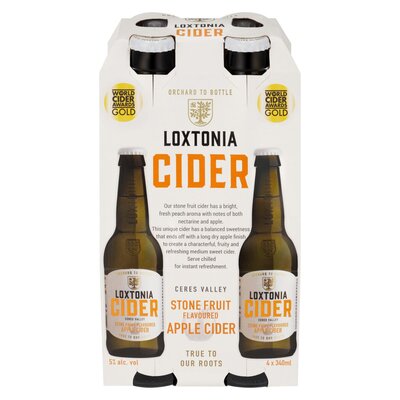 Loxtonia Cider Stone Fruit Apple 4 x 340ml | PnP