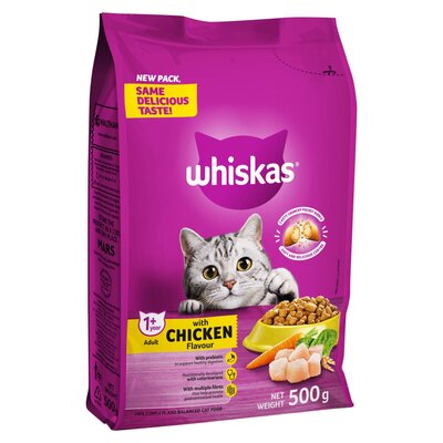 Whiskas Dry Adult Cat Food Chicken 500g | PnP