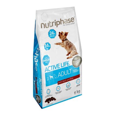 Nutriphase Beef & Rice Small Medium Adult Dog Food 6kg | PnP