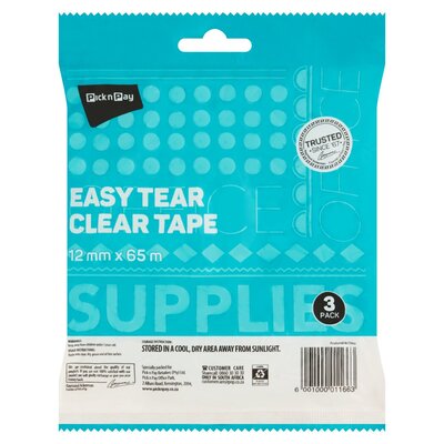 PnP Easy Tear Clear Tape 12mm x 65m 3 Piece | Smart Price Specials ...