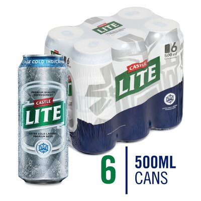 Castle Lite Can 6 x 500ml | PnP