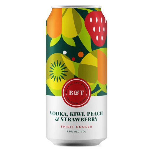 B&T Vodka, Kiwi, Peach & Strawberry Spirit Cooler 440ml | PnP