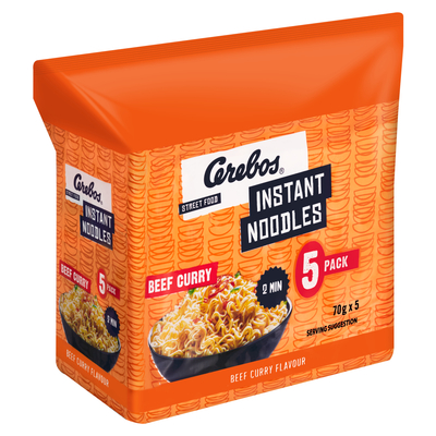 Cerebos Street Food Beef Curry Flavour Instant Noodles 5 x 70g | PnP