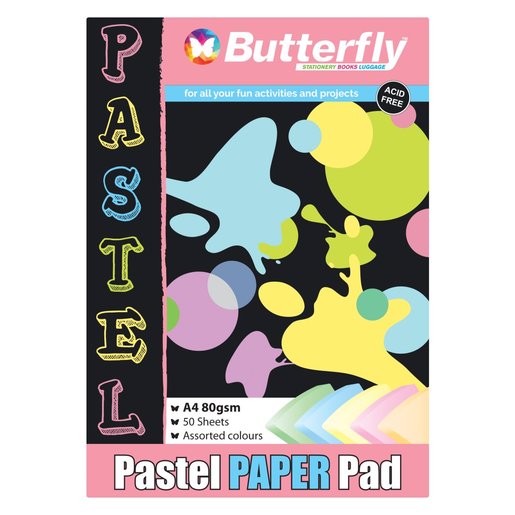 Butterfly A4 Pastel Paper Pad 50 Sheets | PnP